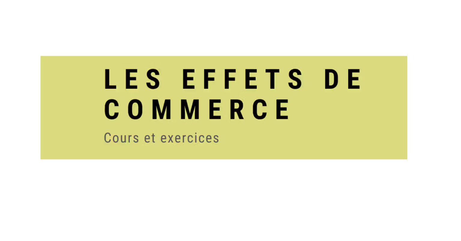 Effets de commerce cours et exercices PDF • Eco-Gest